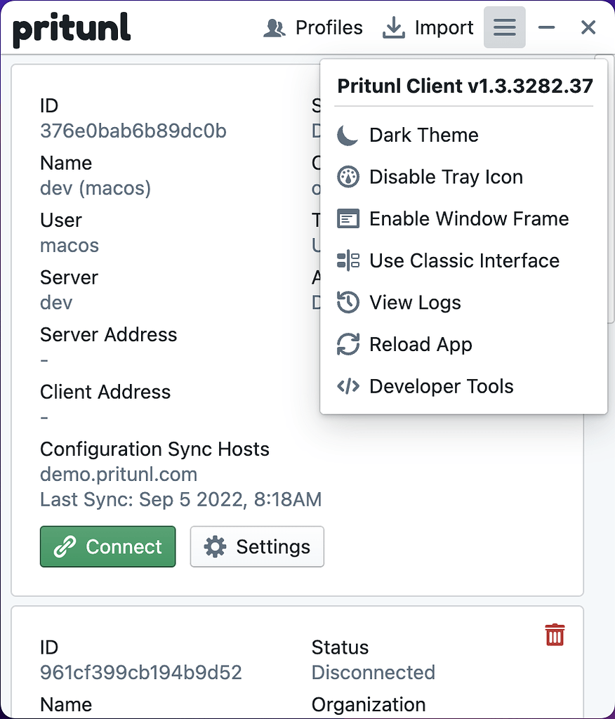 Pritunl Client v1.3.3283.46 - Releases - Pritunl